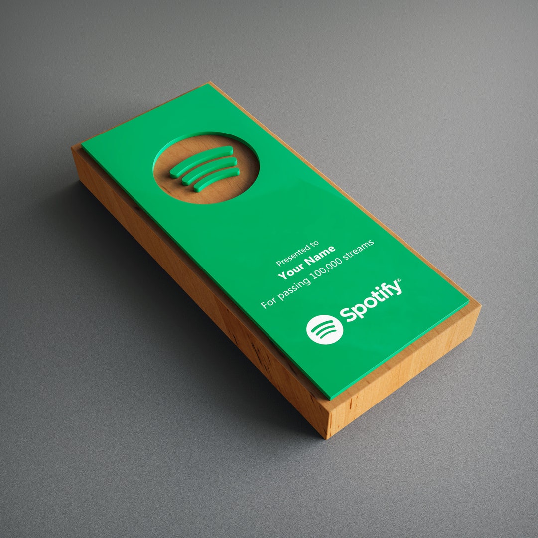 Spotify Award Plaque Customized Achievement Trophy Acrylic and Wooden ...