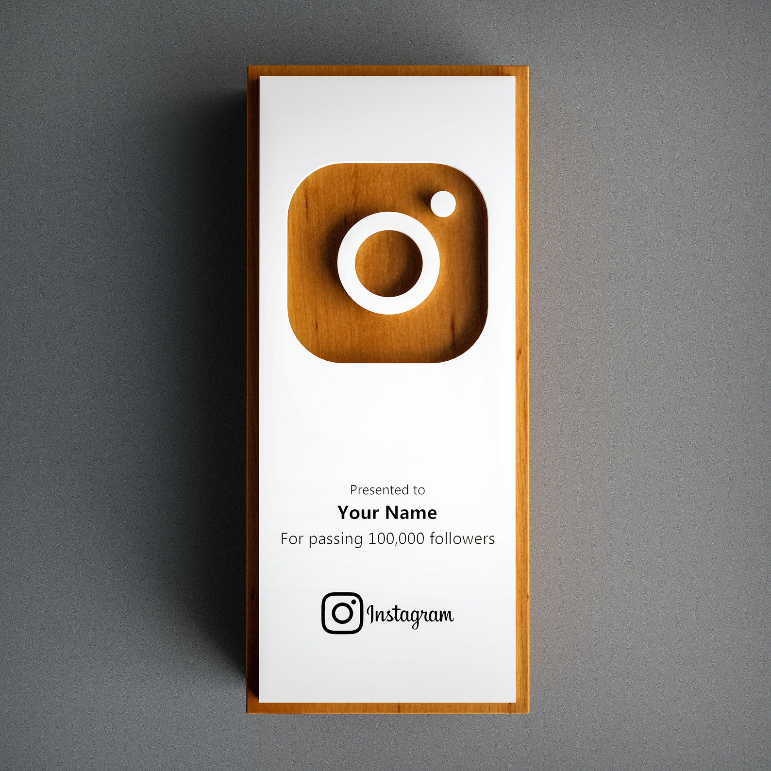 Instagram Award Plaque Made From Acrylic Glass and Spruce Wood - Etsy