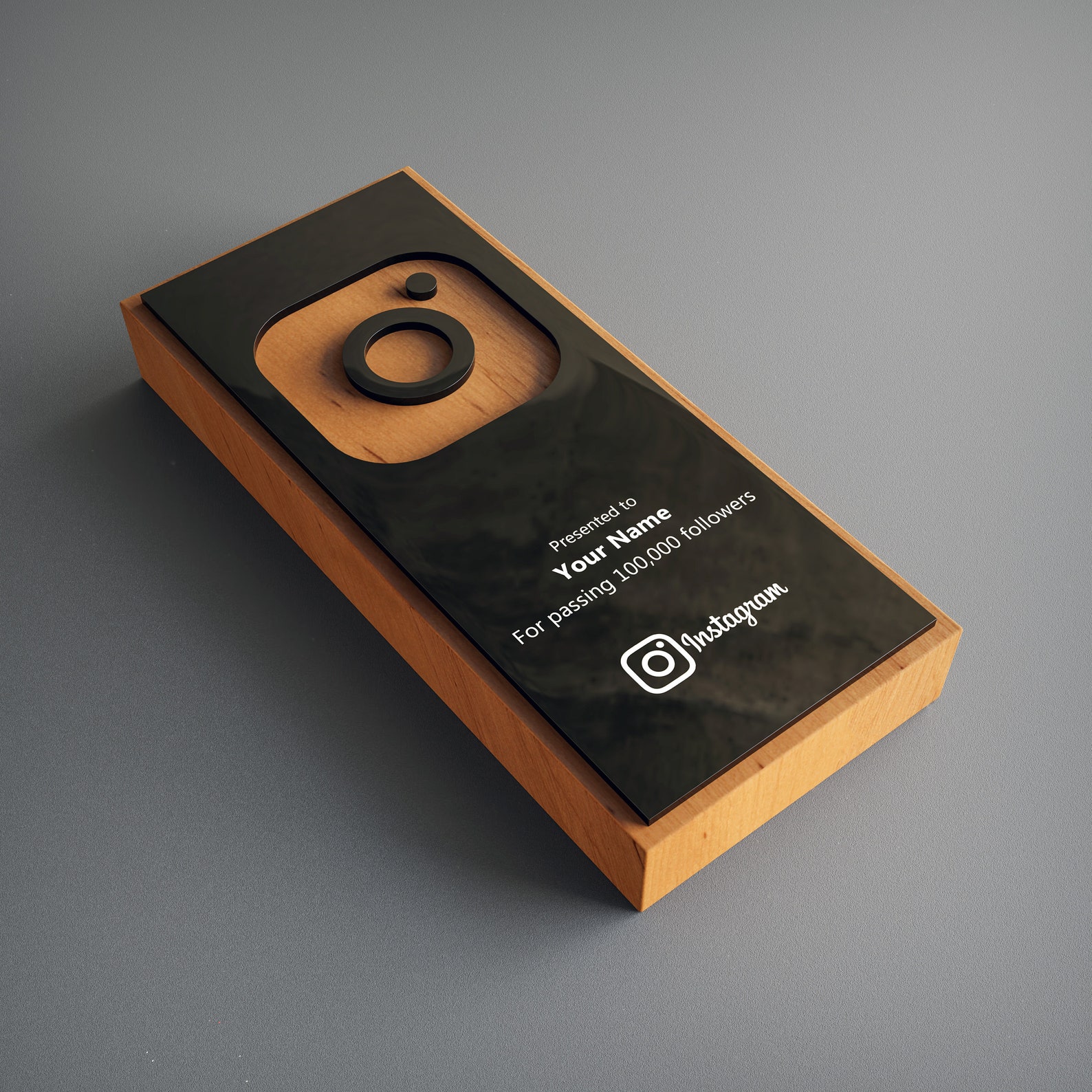 Instagram Award Plaque Made From Acrylic Glass and Spruce Wood - Etsy
