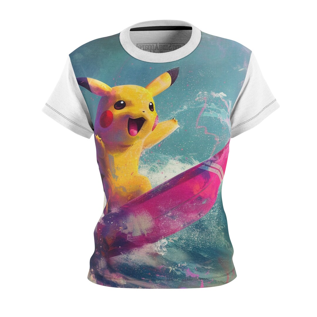 Surfing Pikachu Graphic Tee Unique Artwork - Etsy