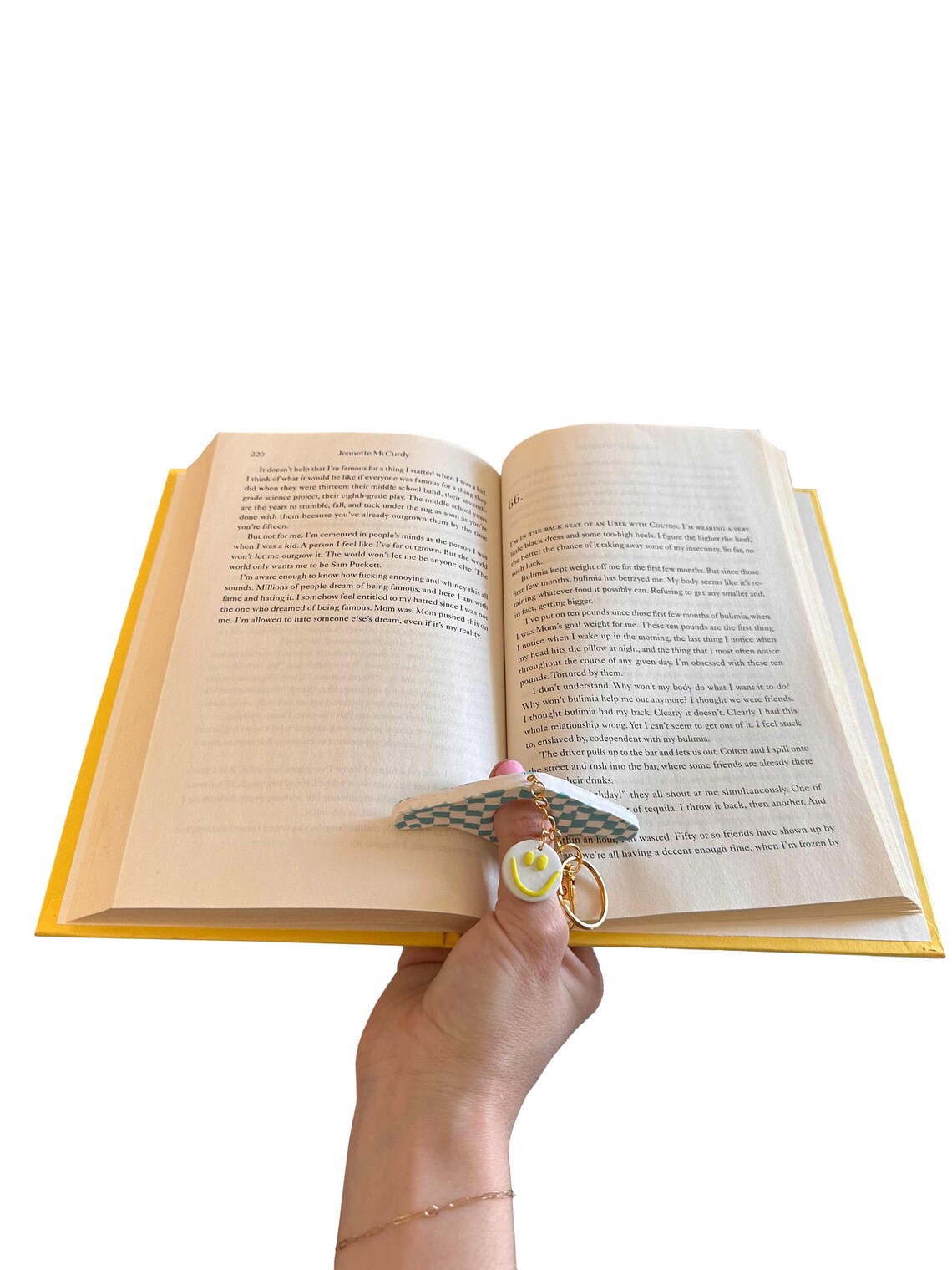 Clay Book Page Holder Keychain and Smilie Charm - Etsy