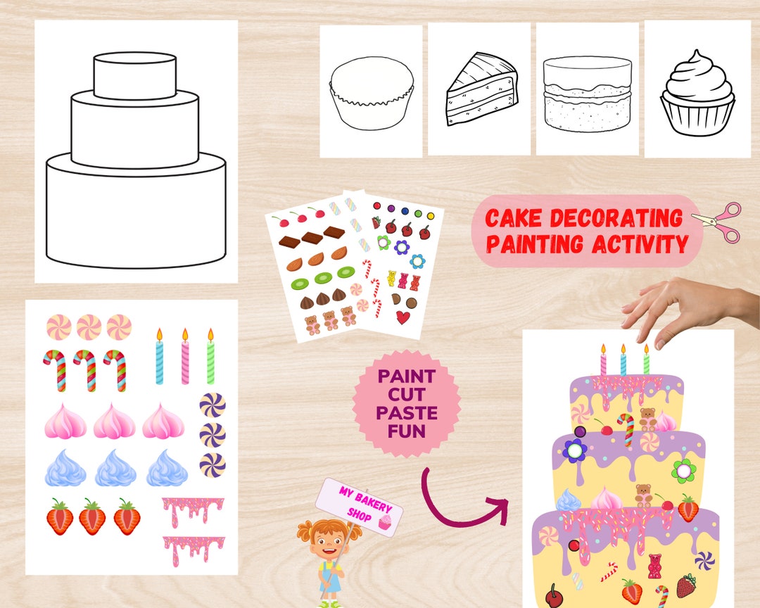 Printable Birthday Cake Craft Template - Build a Cake Decoration for ...