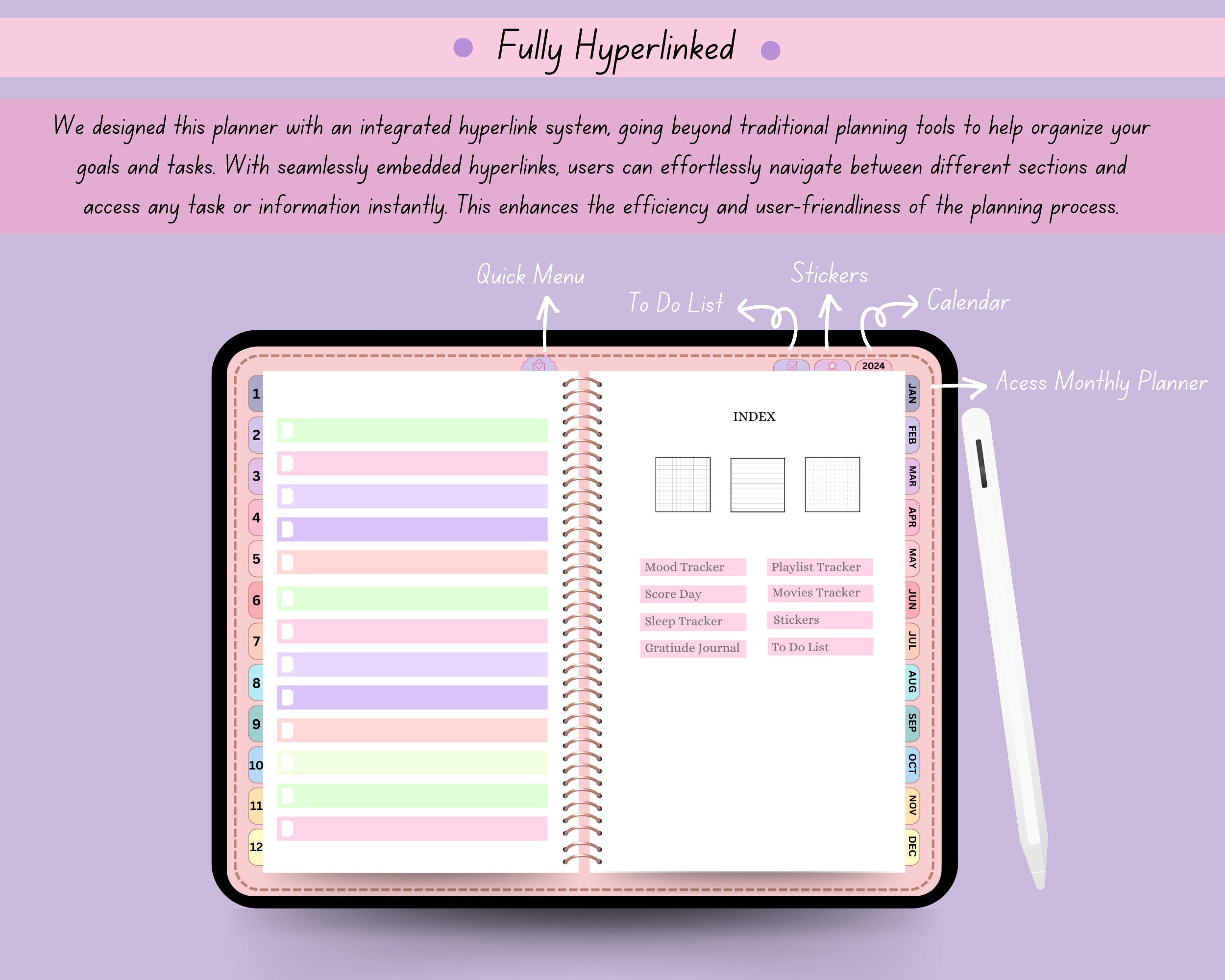 2024 Digital Planner Goodnotes Hyperlink Integration for Enhanced ...