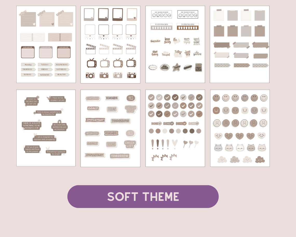 Ultimate Digital Sticker for Goodnotes Cute Stickey Notes, Trendy Daily ...