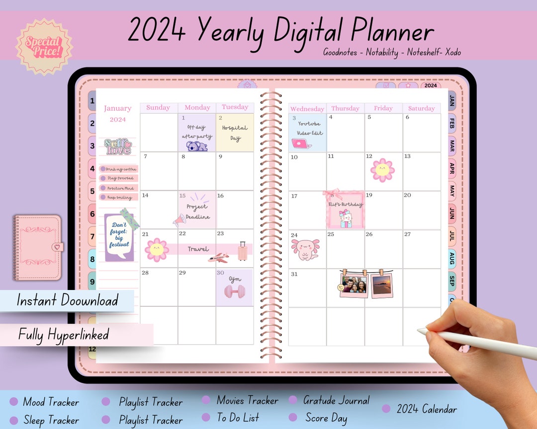2024 Digital Planner Goodnotes Hyperlink Integration for Enhanced ...
