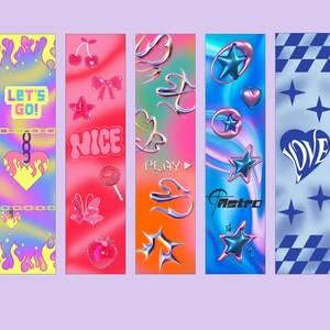 Y2K Digital Grunge Bookmarks, Printable Pink 2000z Y2K Bookmarks for ...