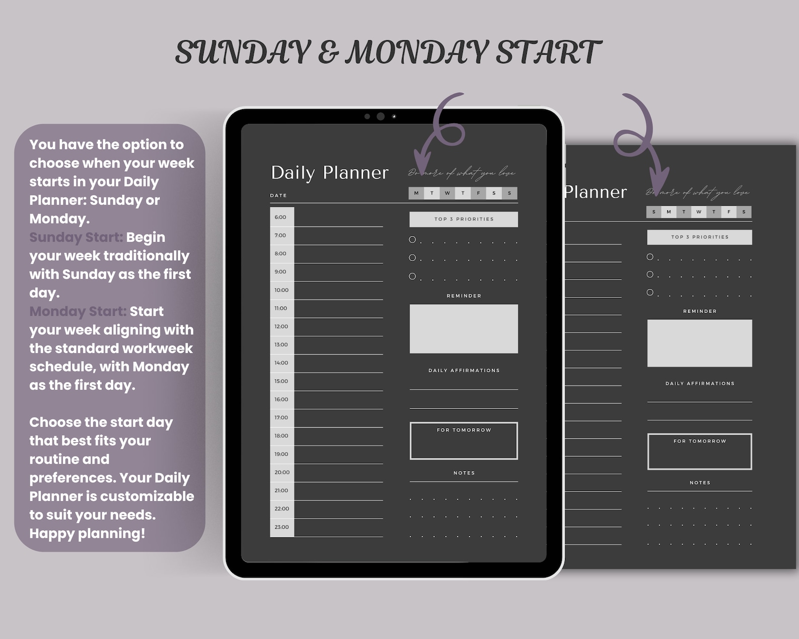 Digital to Do List Goodnotes Template, Dark Mode to Do List Page ...