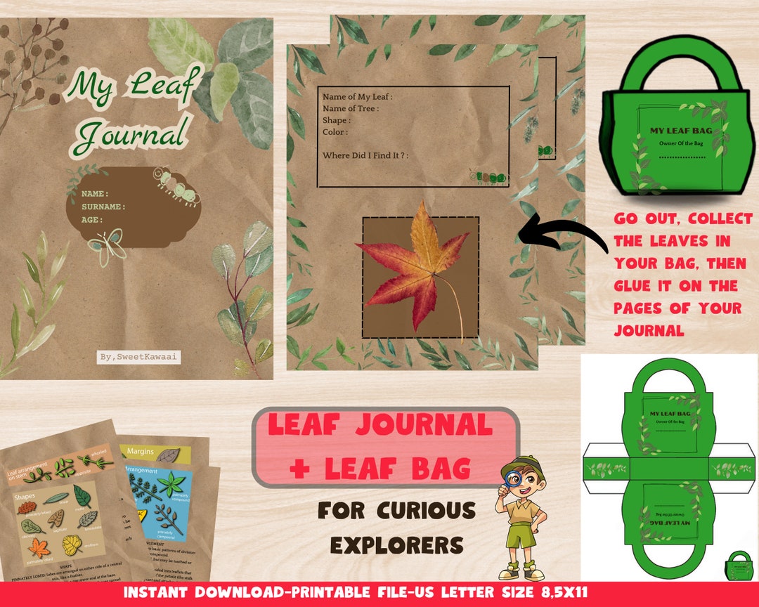 Kids Journal Book for Leaf Collection Interactive Adventure & Discovery ...