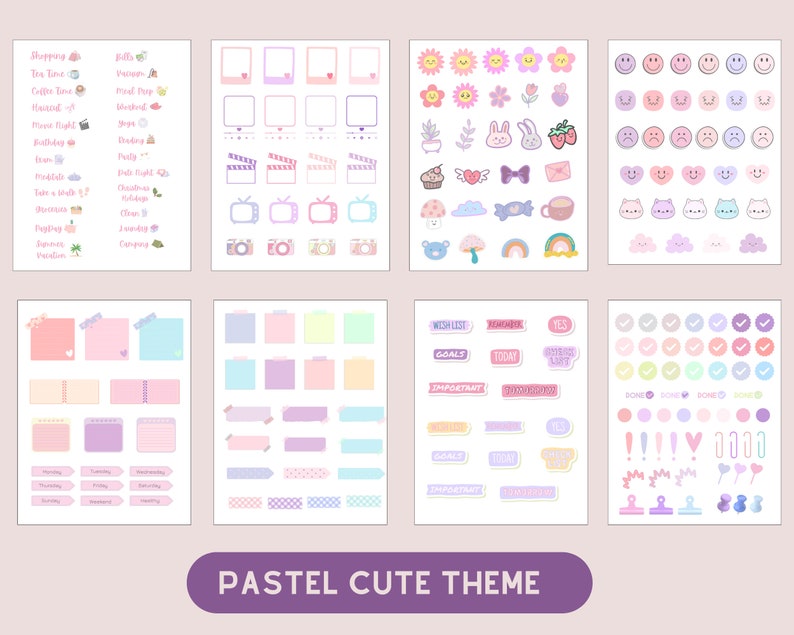 Ultimate Digital Sticker for Goodnotes Cute Stickey Notes, Trendy Daily ...