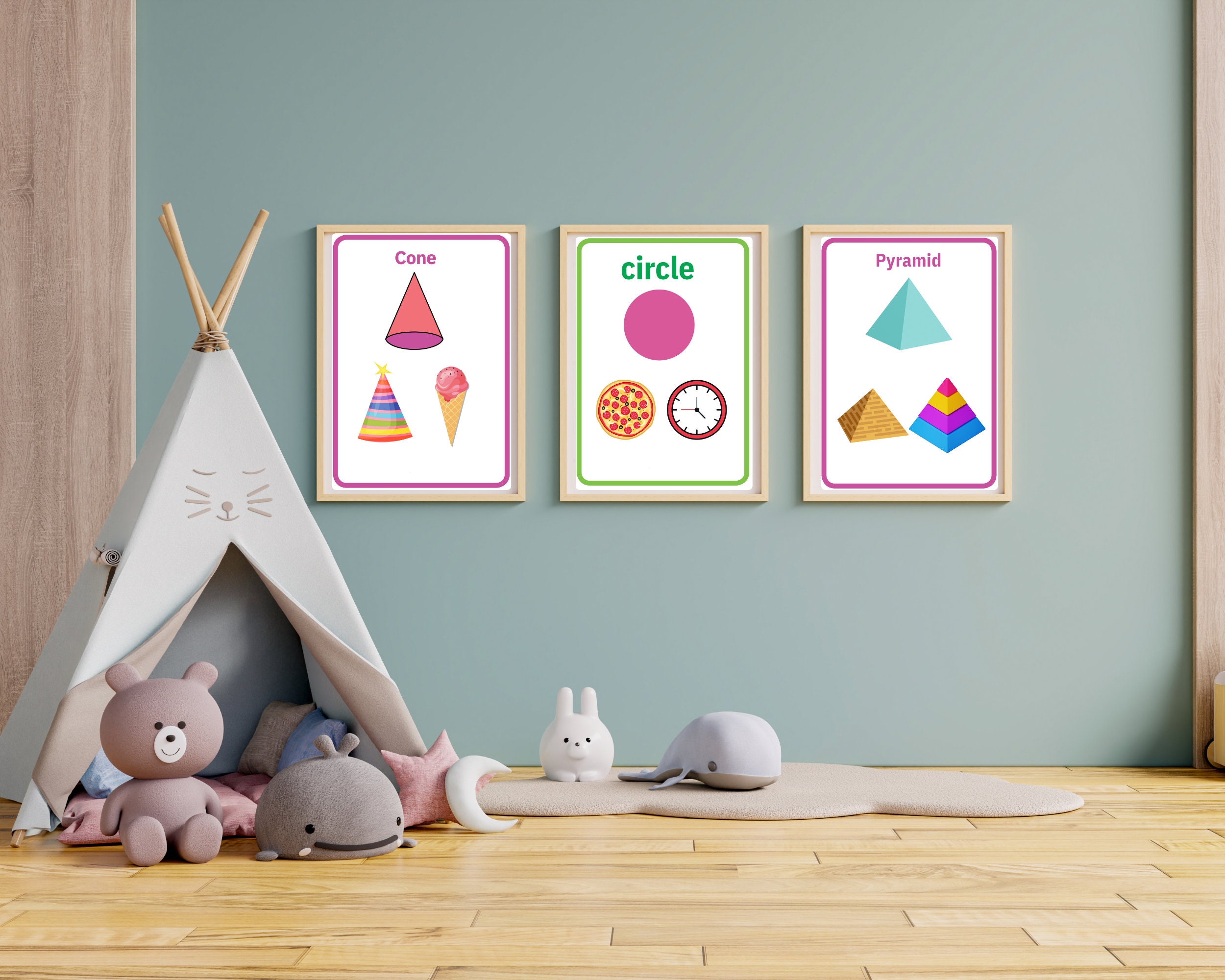 Shapes Posters 2D & 3D Geometry Learning Aid, Classroom Decor and ...