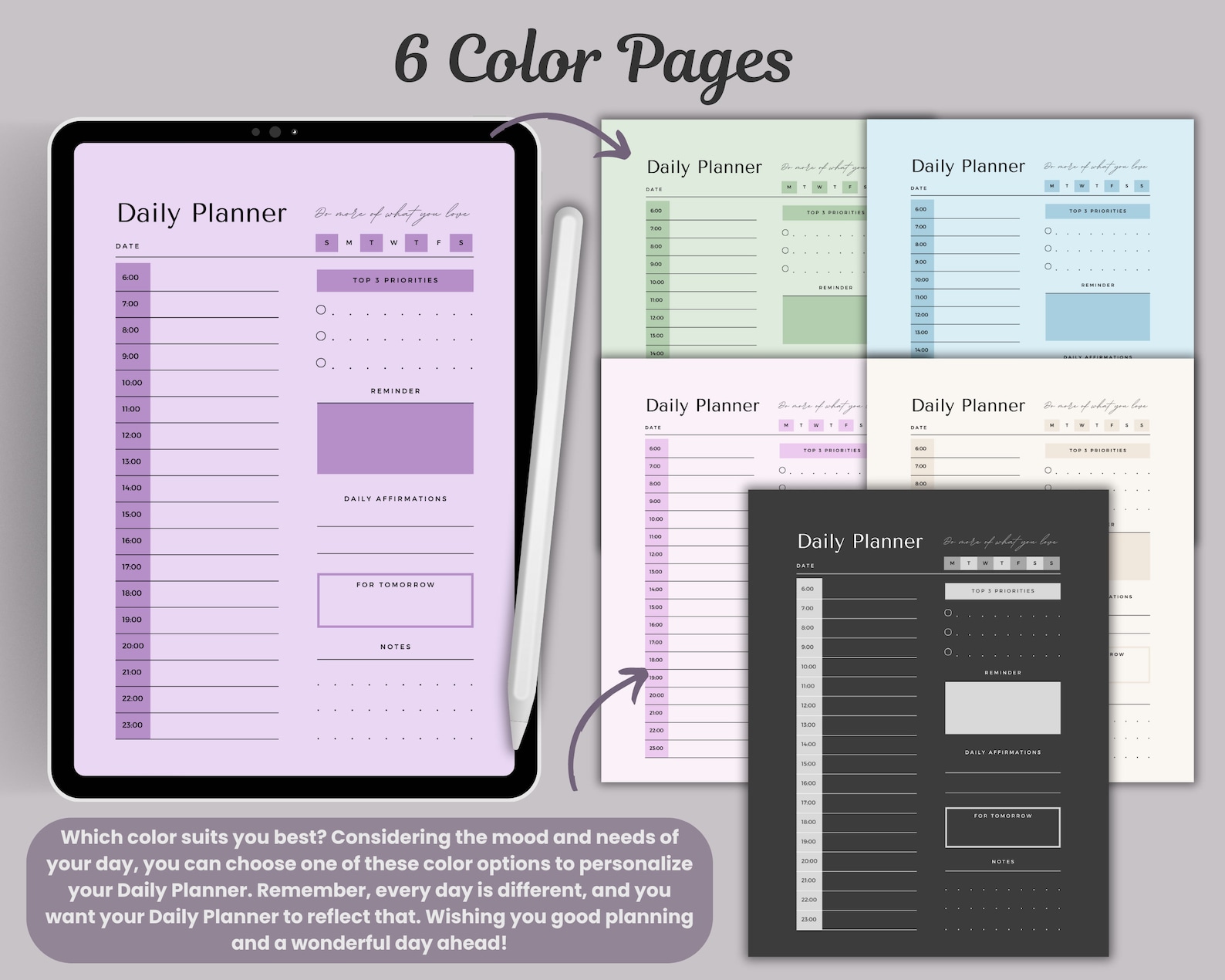 Digital to Do List Goodnotes Template, Dark Mode to Do List Page ...