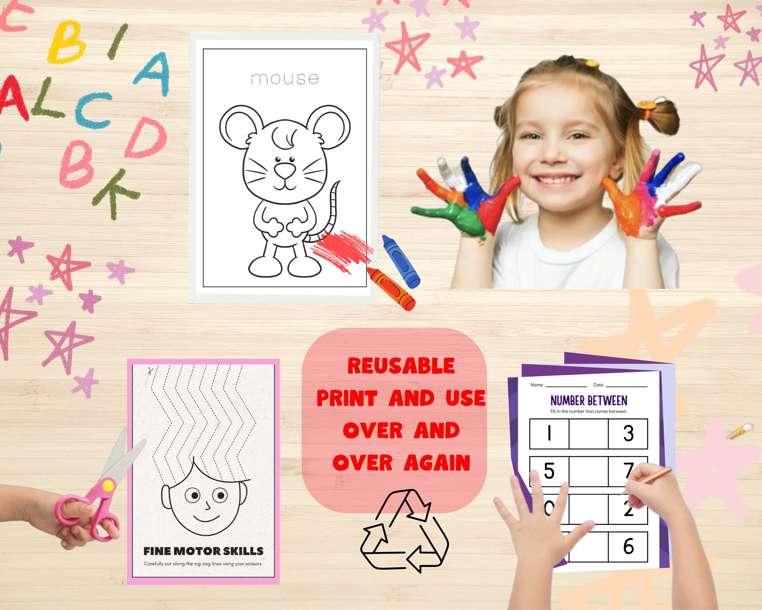 Autism/adhd Friendly Printable Flashcard Bundle Printable Worksheet Set ...