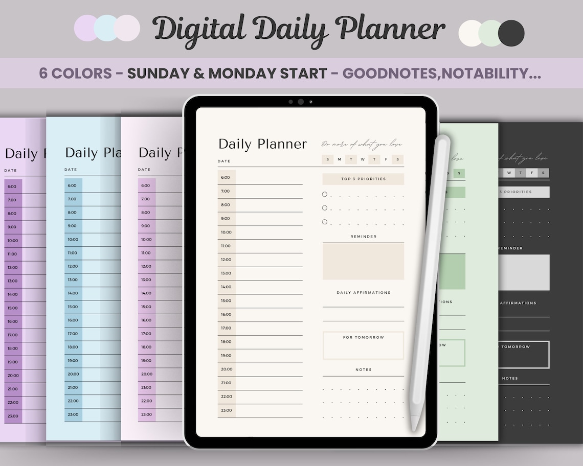 Digital to Do List Goodnotes Template, Dark Mode to Do List Page ...