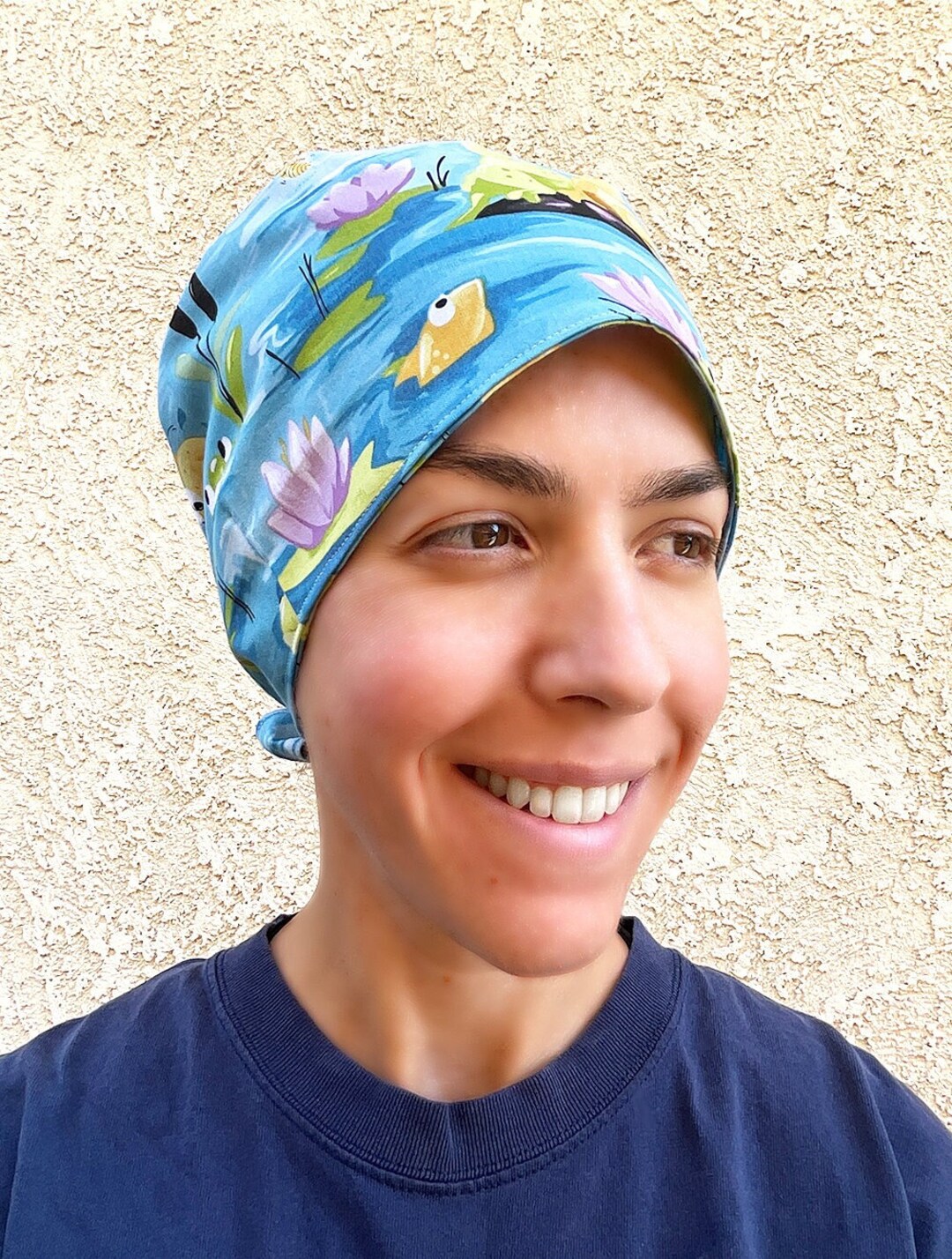 Nurse Short Hair Scrub Cap Handmade Woman Surgical Cap Pediatric Frog ...