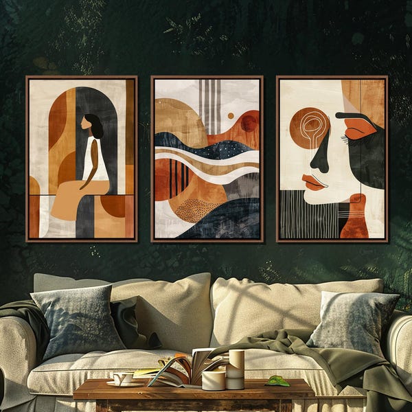 Abstract Modern Art 3 Piece - Etsy