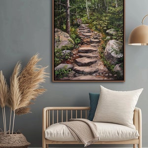 Nature Framed Wall Art, Forest Path Landscape Wall Decor, Modern ...