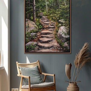 Nature Framed Wall Art, Forest Path Landscape Wall Decor, Modern ...