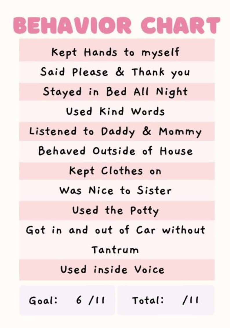 Printable Chore & Behavior Charts - Etsy