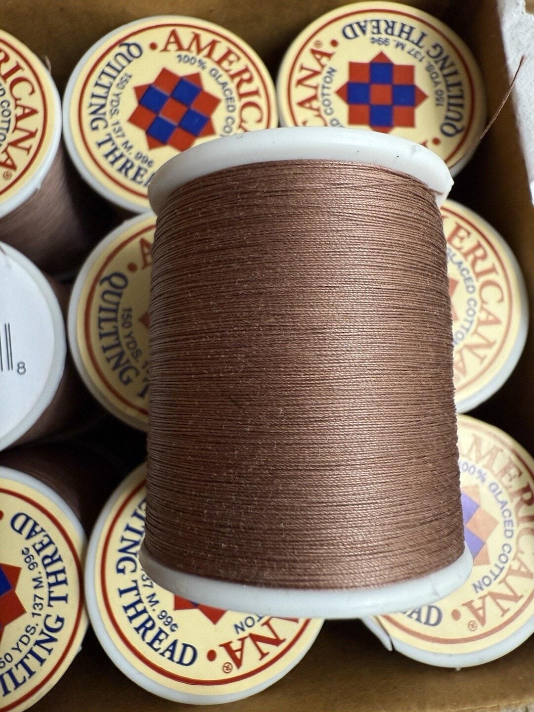 Americana 100% GLACED COTTON Quilting Thread - 114 Chestnut New - 1.80 ...