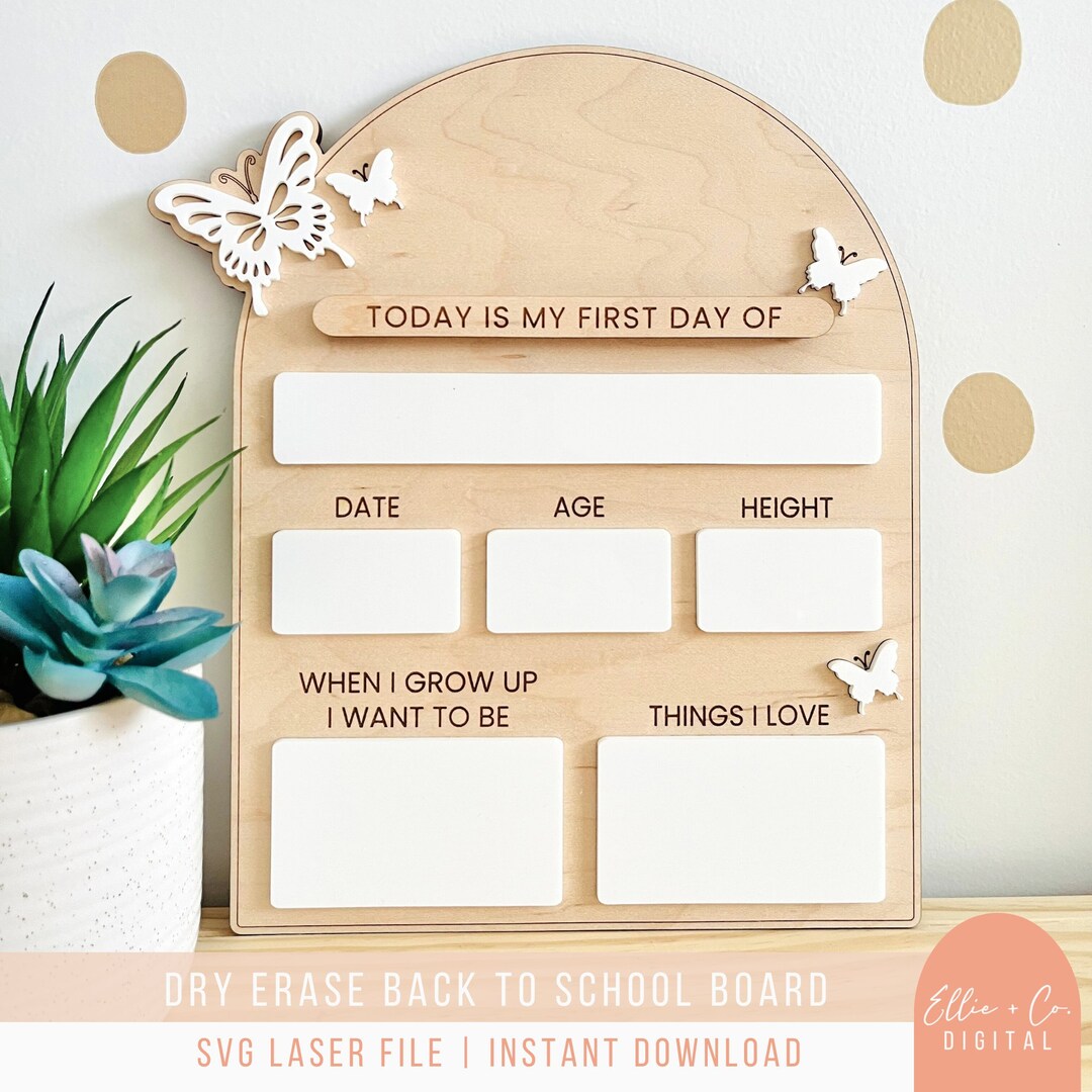 SVG Dry Erase Back-to-school Board | First and Last Day of School Board ...