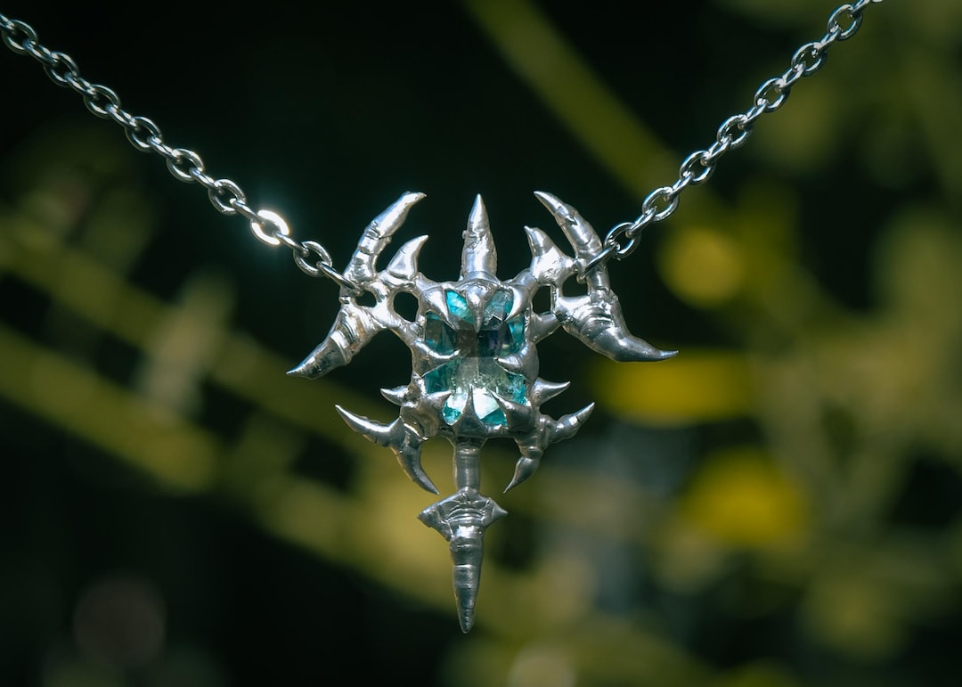Spiky Blue Crystal Pendant Necklace With Irregular Thorns ...