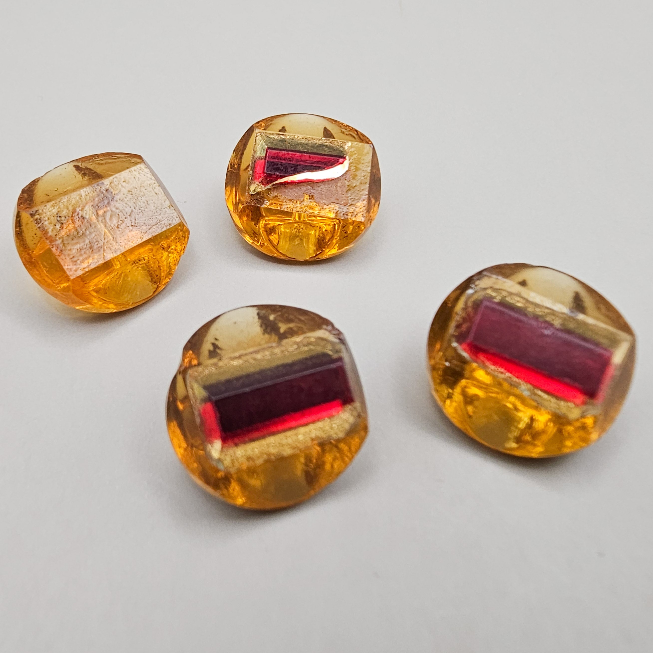 Set of 4 Late-1800s Tingue Glass Buttons - Etsy