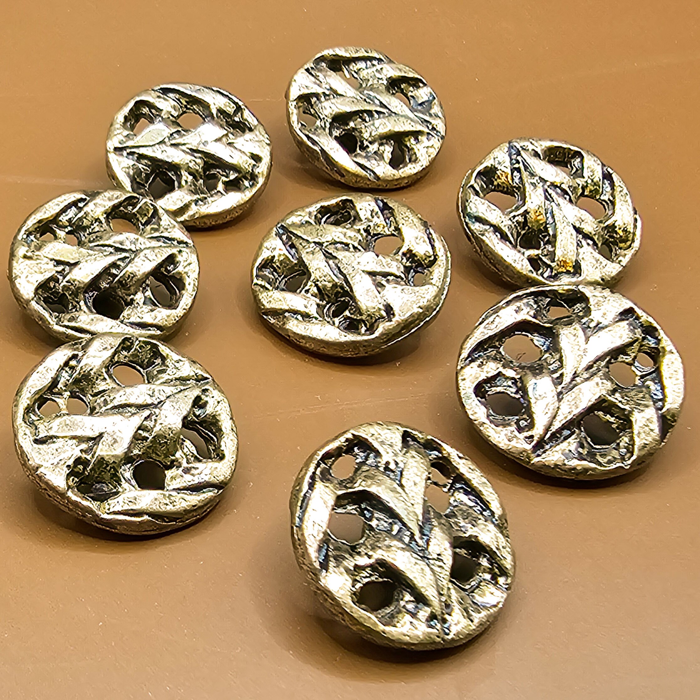 Set of 8 Vintage Brass Buttons - Etsy