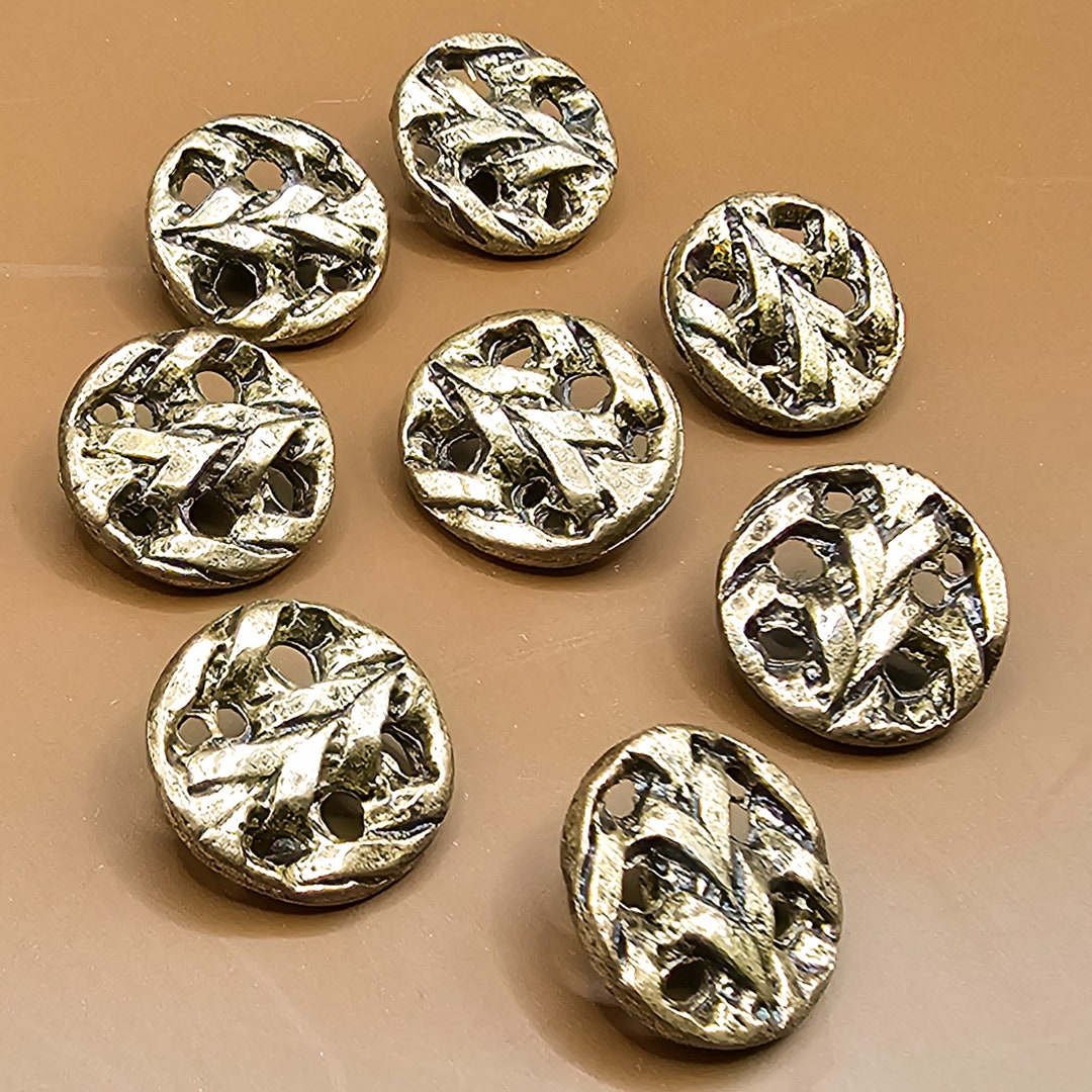 Set of 8 Vintage Brass Buttons - Etsy