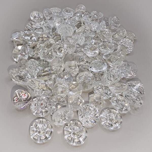 Clear Glass Buttons - Etsy