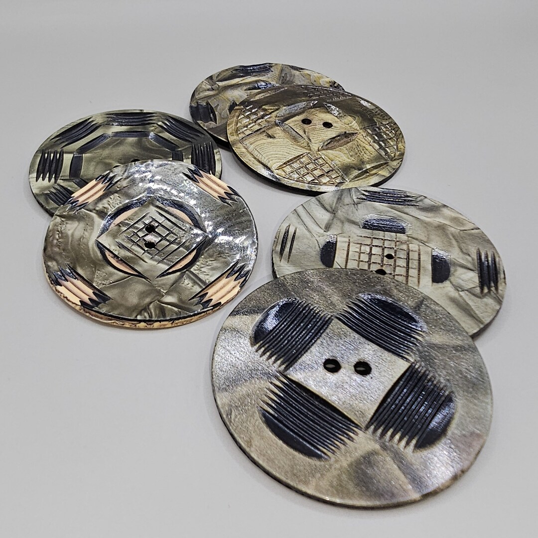 Vintage Celluloid Wafer Buttons 6 - Etsy