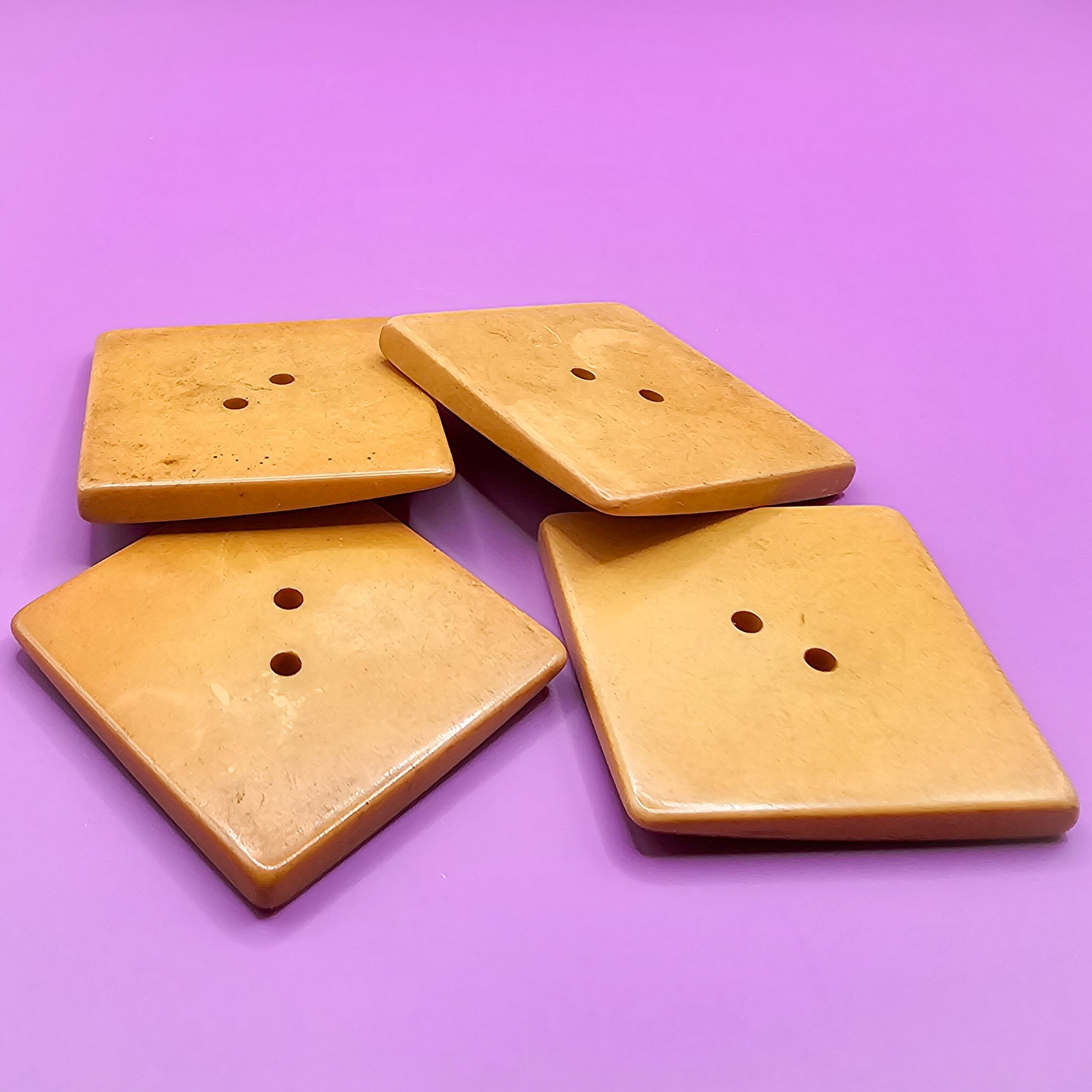 Set of 4 Vintage Square Bakelite Buttons - Etsy