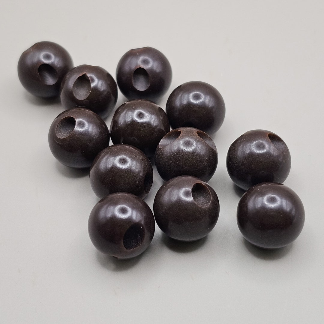 12 Vintage Dark Brown Bakelite Ball Buttons - Etsy