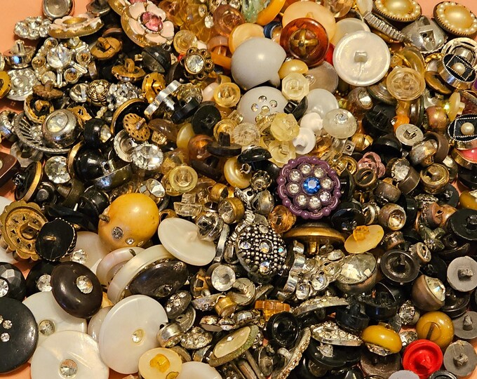 Pile of Vintage Sparkly Buttons - Etsy