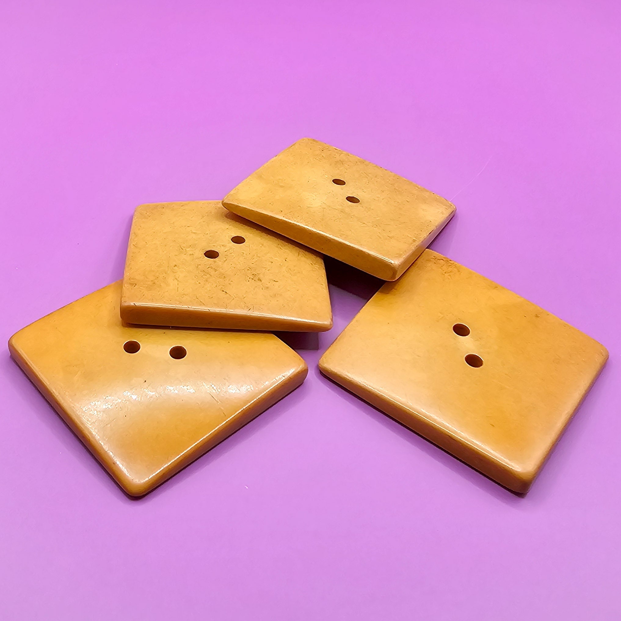 Set of 4 Vintage Square Bakelite Buttons - Etsy