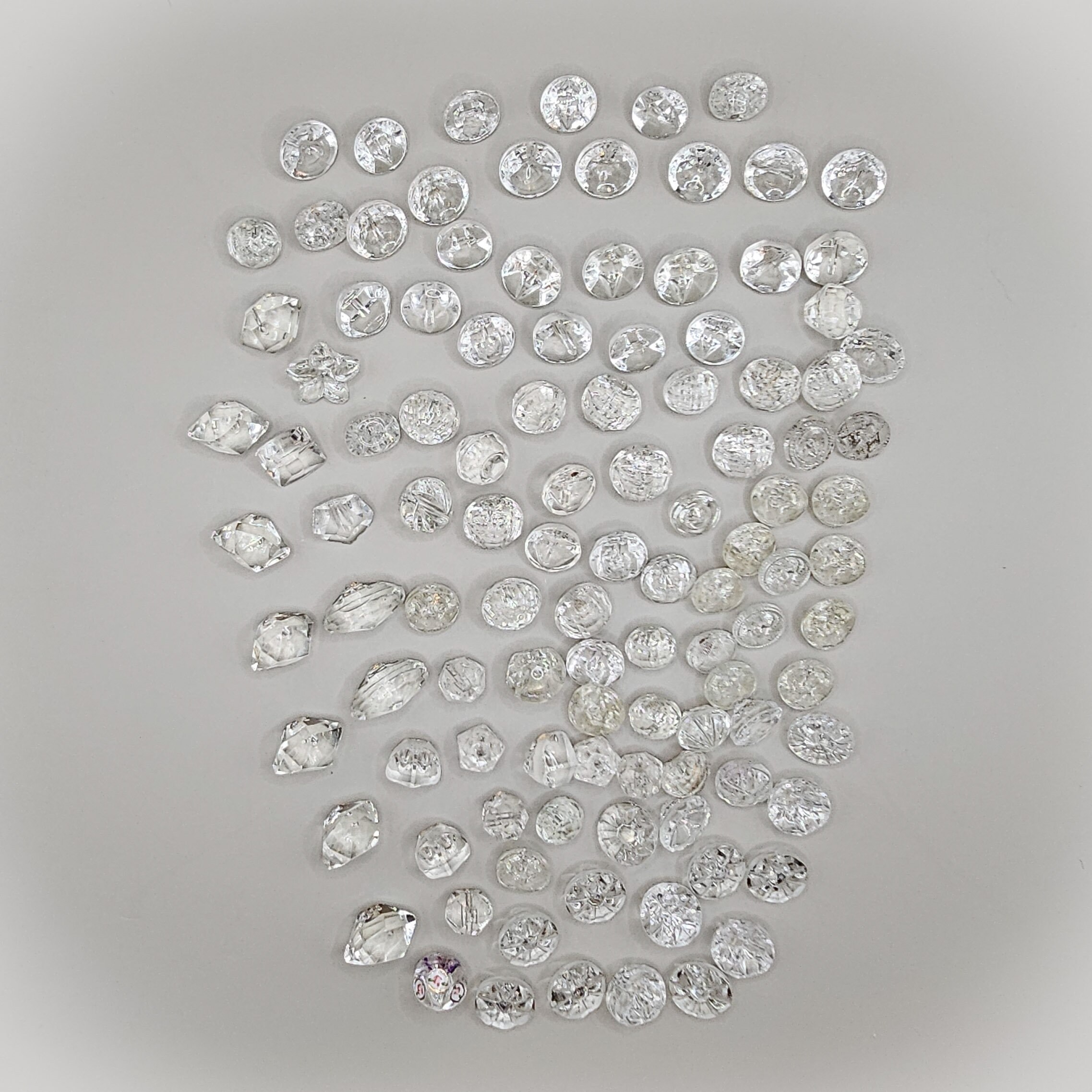 100 Vintage Small Clear Glass Buttons - Etsy