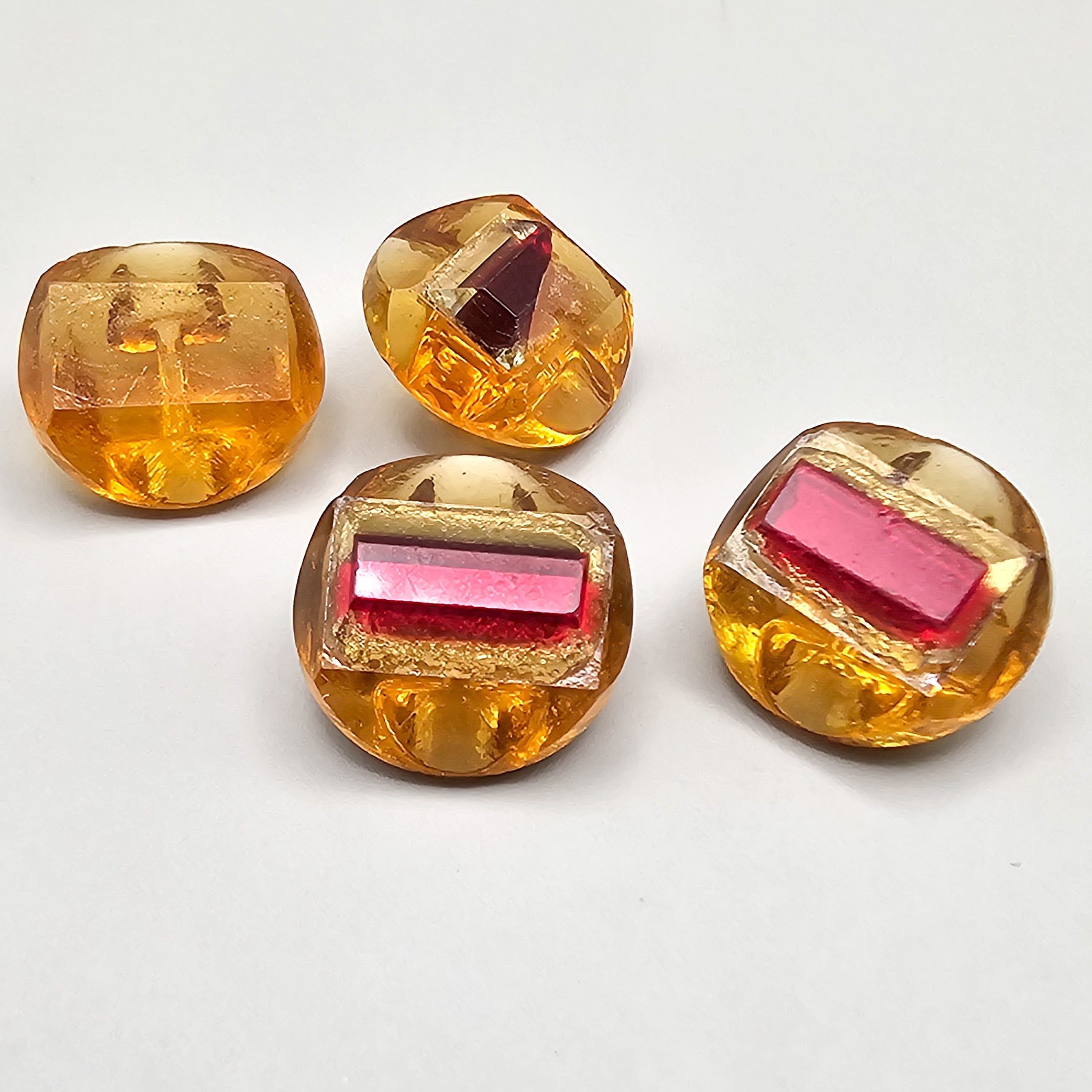 Set of 4 Late-1800s Tingue Glass Buttons - Etsy