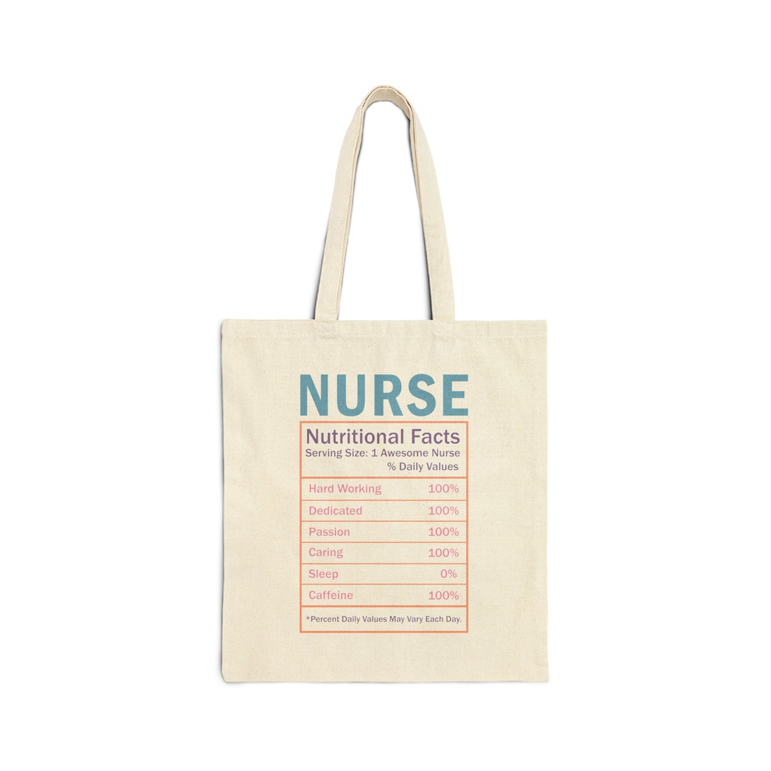 Nurse Nutritional Facts Canvas Tote Bag - Etsy