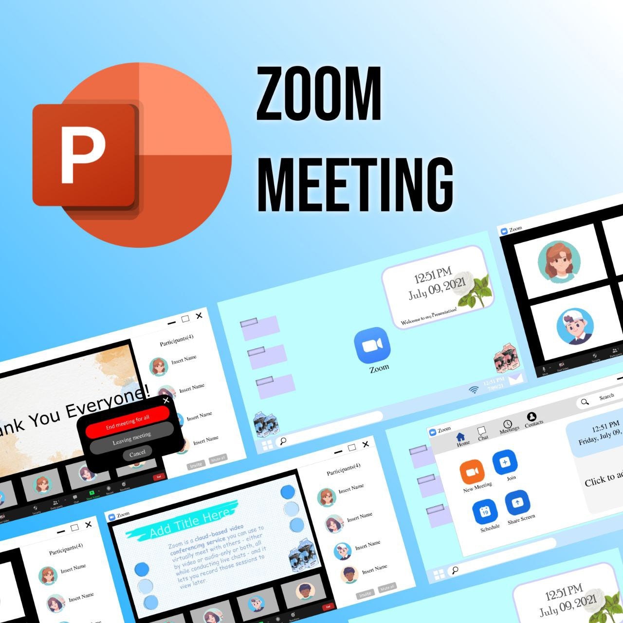 Powerpoint Template Zoom - Etsy