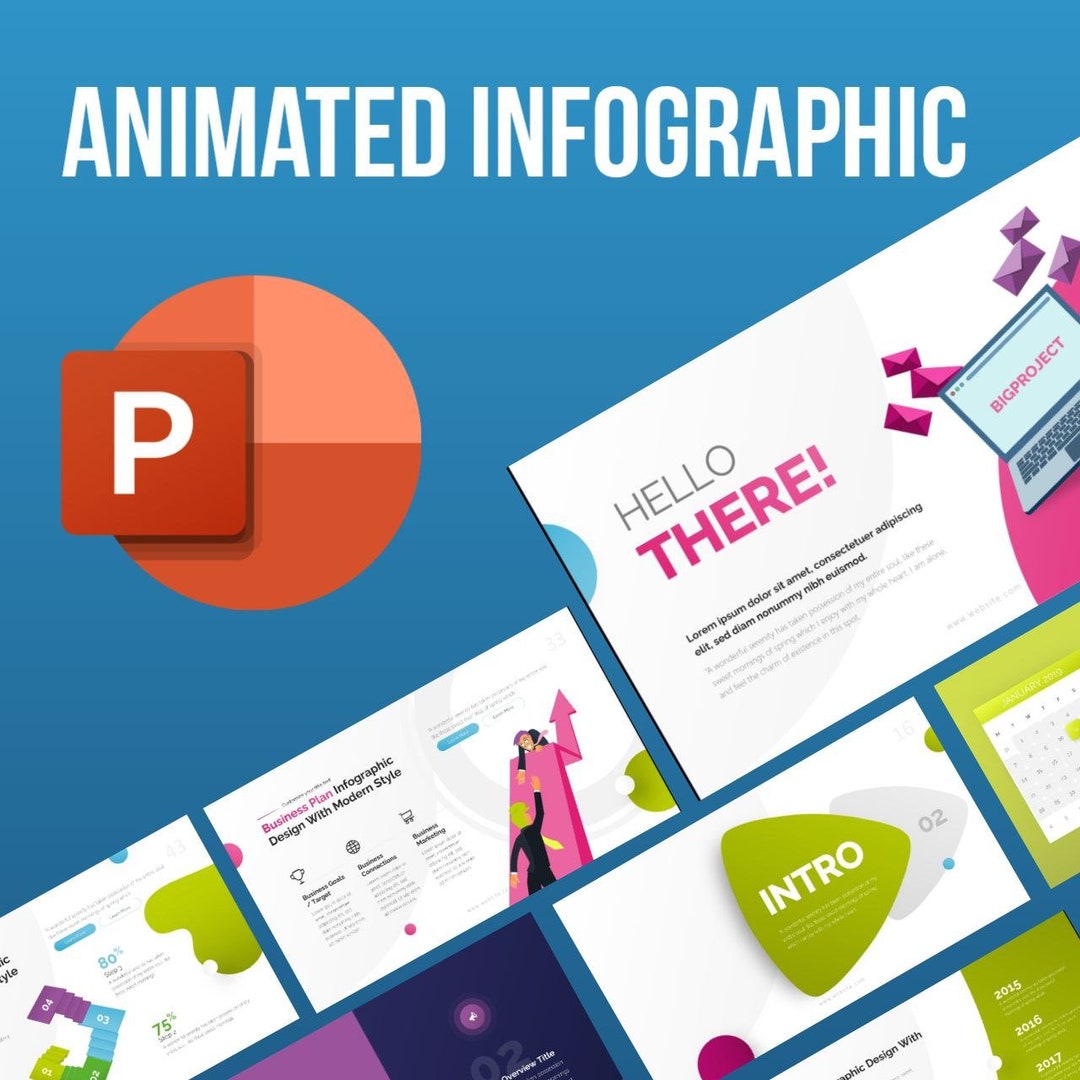 Powerpoint Template Animated Infographic All in One - Etsy