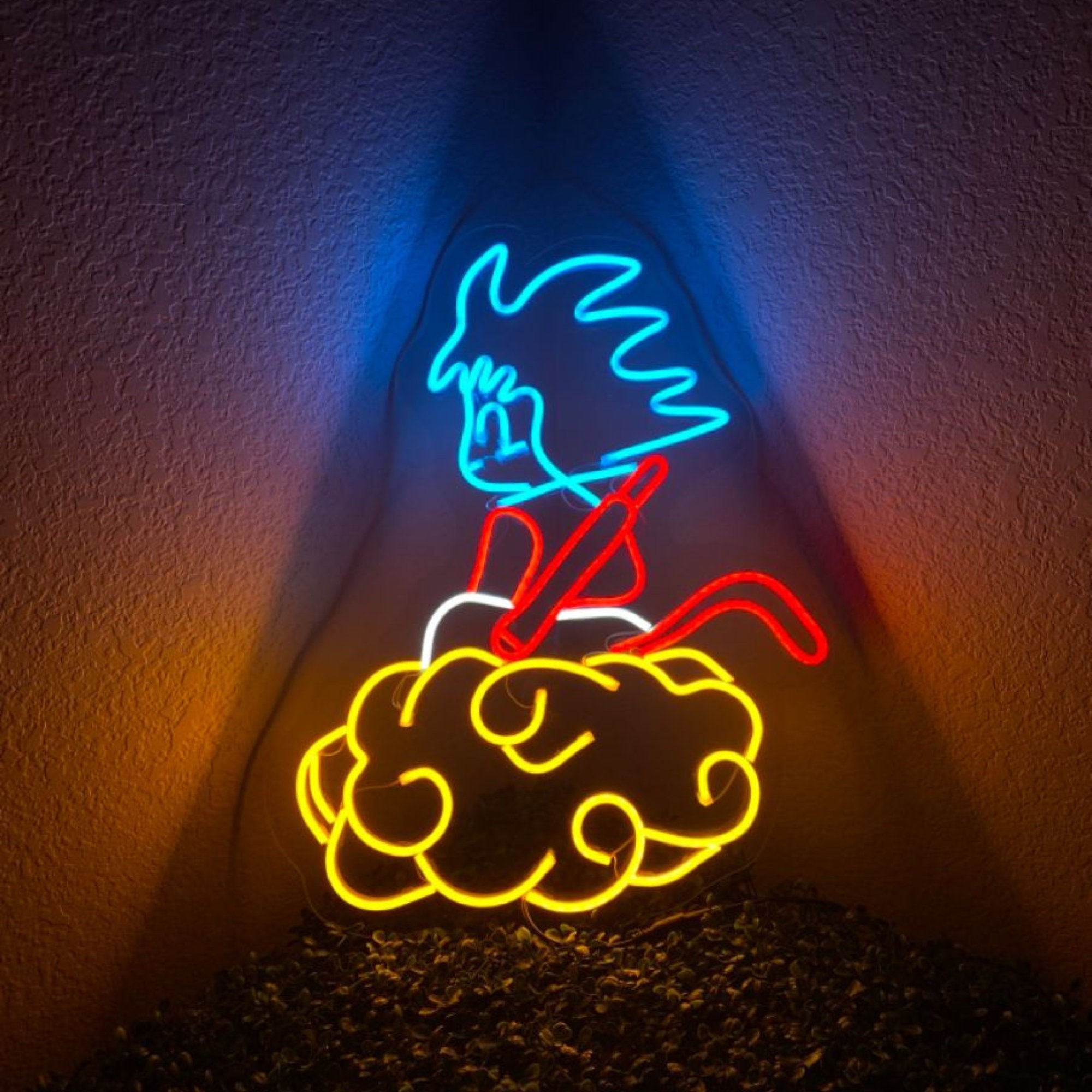 Create Your Custom Anime Neon Light Sign, LED Goku Flying Nimbus Cloud ...