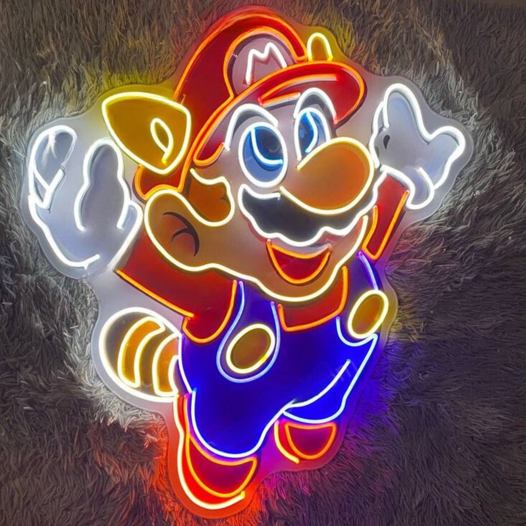 Custom Nintendo Super Mario Bros Neon Light Sign, LED Mario Neon Sign ...