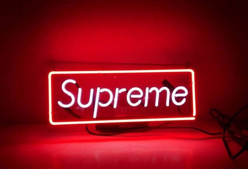 Custom Designer Supreme Neon Light Sign, Hypebeast Supreme Neon Wall ...