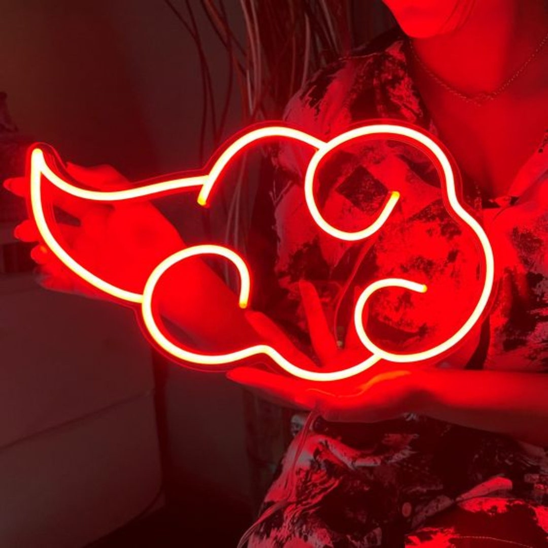 Personalized Akatsuki Cloud Naruto Neon Light Sign, Custom Naruto Room ...