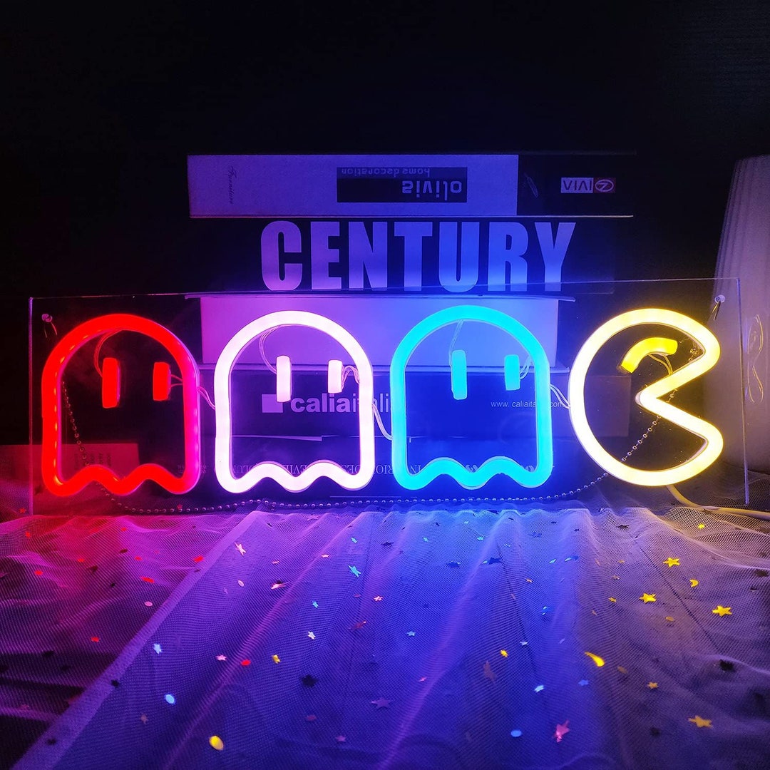 Create Your Custom Neon Pac-man Ghost Gang Video Game Light Sign, LED ...