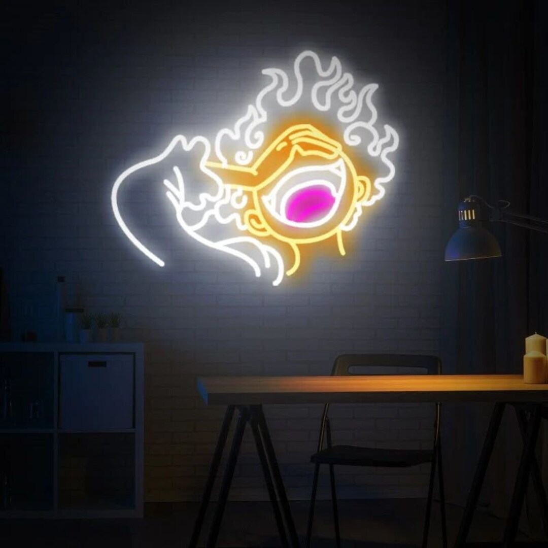 Create Your Custom One Piece Anime Neon Light Sign, Gear 5 Luffy Neon ...