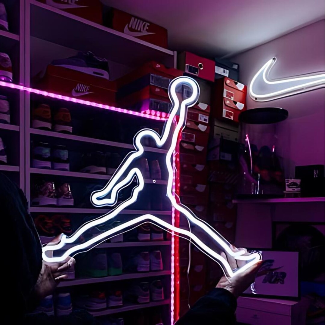Custom Michael Jordan Jumpman Neon Light Sign, NBA Jordan Shoe Sign ...
