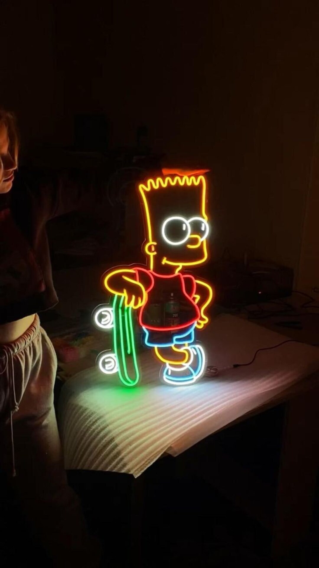 Create Your Custom Simpsons Neon Light Sign, LED Bart Simpson Wall Art ...