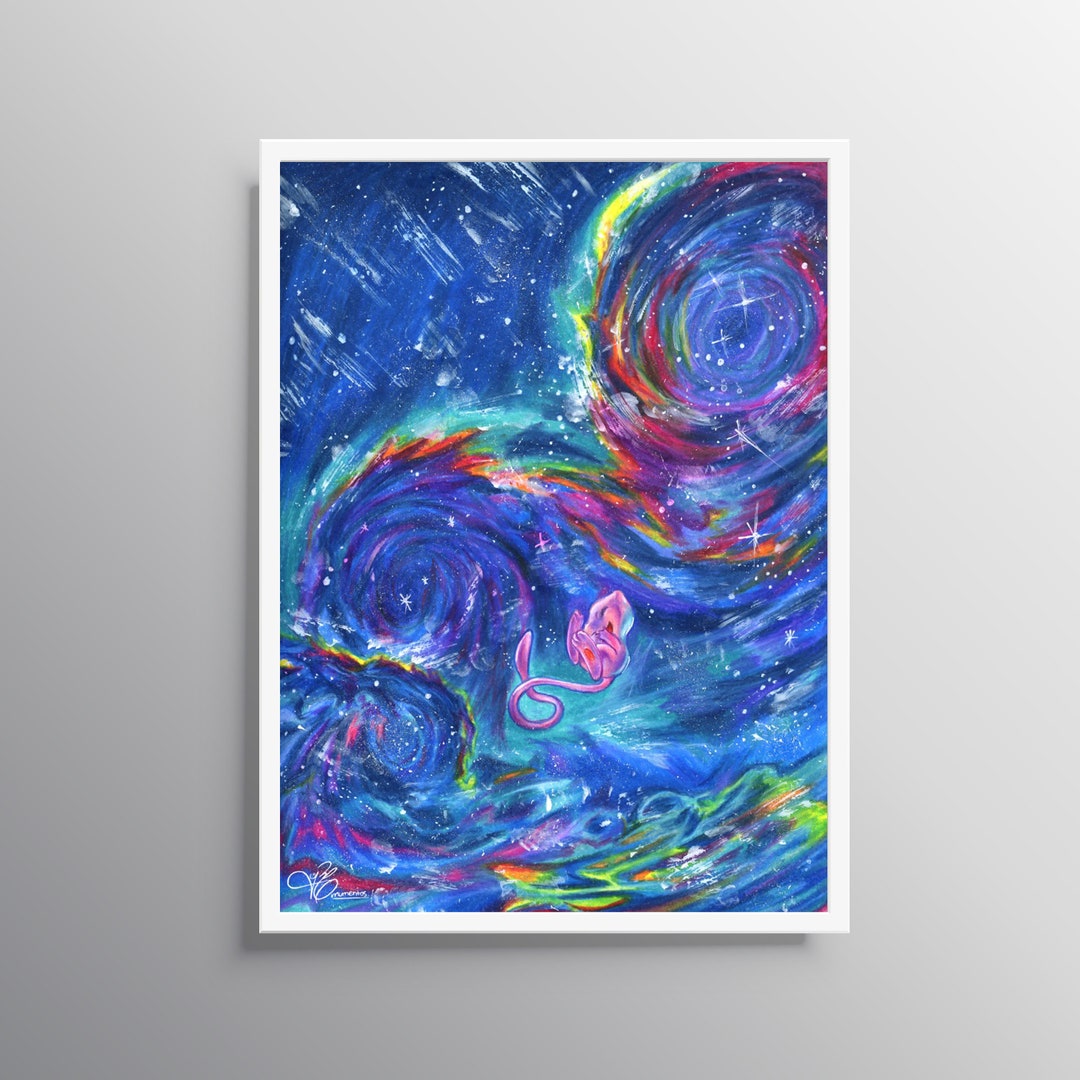 Galaxy Mew Pokemon Fanart Print - Etsy
