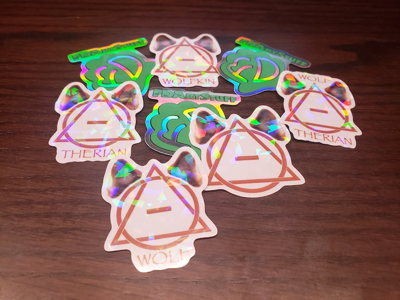 Holographic Wolf Therian Thetadelta Sticker Pack Exclusive From the ...