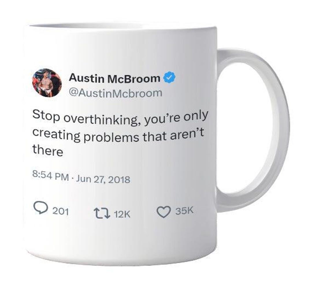Austin Mcbroom Stop Overthinking Mug - Etsy